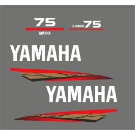 Yamaha 75 PK 1998-2004 Sticker Set Goud | Allesmarine.nl