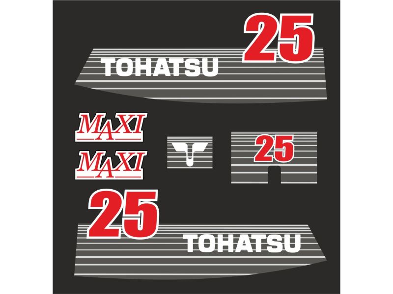 Tohatsu 25 PK 2004 Sticker Set | Allesmarine.nl
