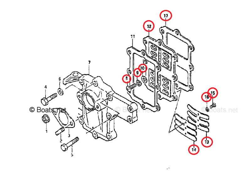 Suzuki 5/6 PK 2-Takt 2 Cilinder Reed valve assy (13150-98101 ...