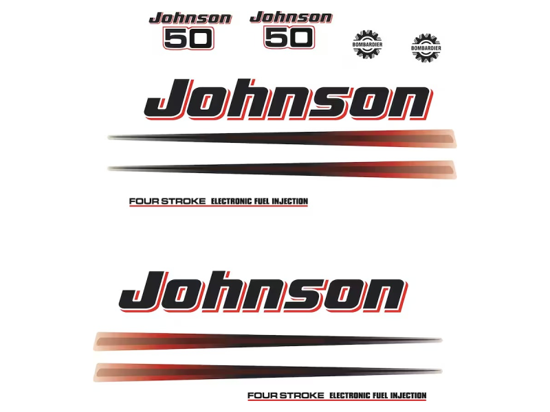 Johnson 50 PK Fourstroke Sticker Set | Allesmarine.nl